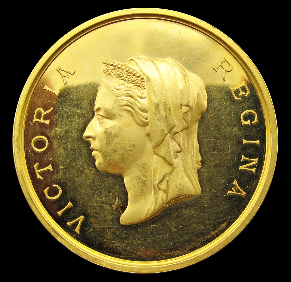 1885 International Inventions Exhibition 45mm Gold Medal - NGC MS61 ...