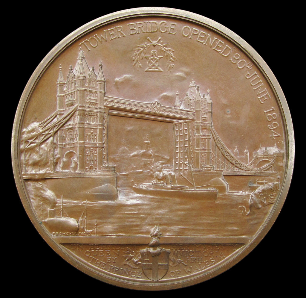 1894 Opening Of Tower Bridge 76mm Bronze Medal - By Bowcher – Coopers Coins