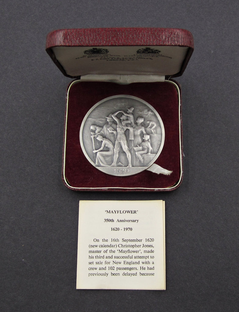 1970 Mayflower 350th Anniversary 57mm Silver Medal - Cased – Coopers Coins