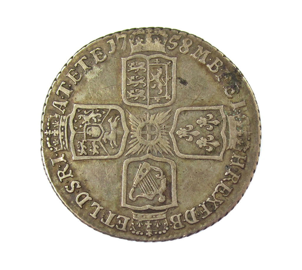 George II 1758 Shilling - NVF – Coopers Coins