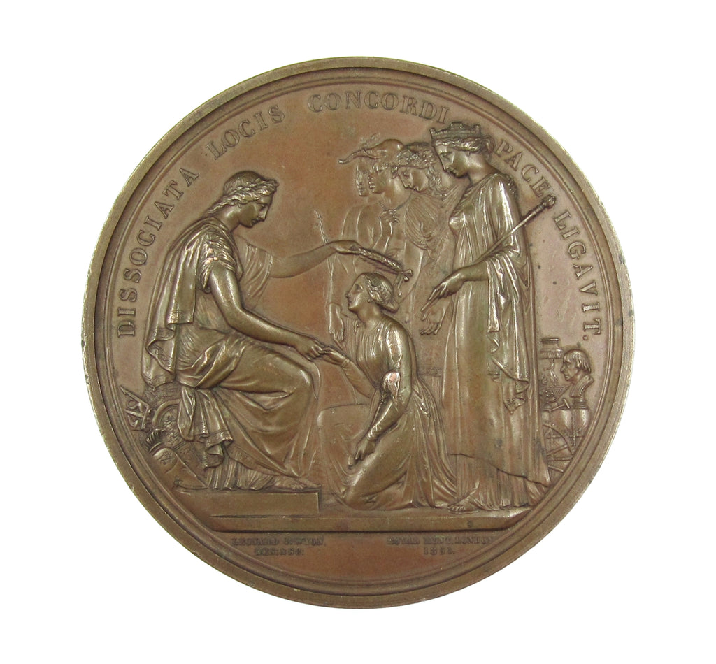 1851 Great Exhibition 77mm Prize Medal - By Wyon – Coopers Coins