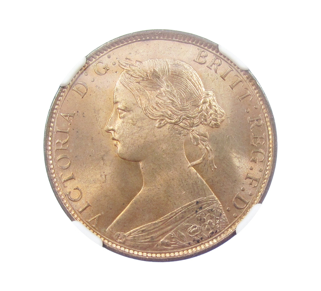 Victoria 1862 Halfpenny - NGC MS64+RD – Coopers Coins