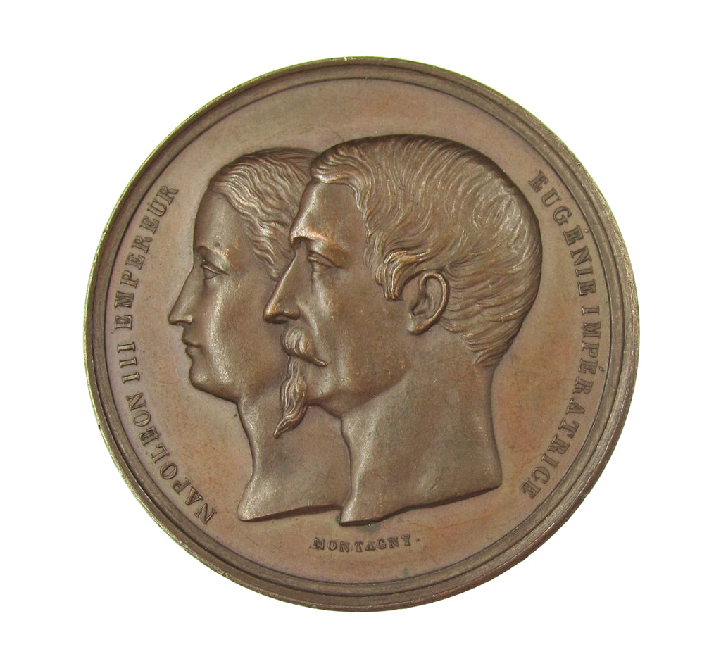 France 1855 Visit Of Victoria & Albert To France 53mm Medal - By Monta ...