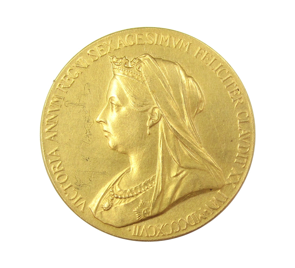 1897 Victoria Diamond Jubilee 26mm Gold Medal - Cased – Coopers Coins