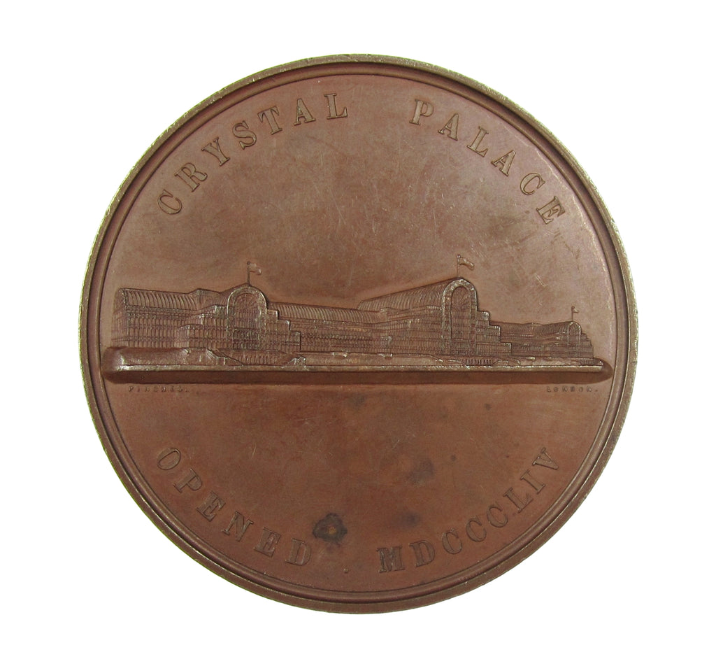 1854 Crystal Palace 'Paxton' 64mm Bronze Medal - By Wyon – Coopers Coins