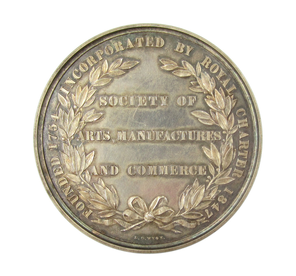 1847 Prince Albert Society Of Arts Prize Medal 56mm Silver - By Wyon ...