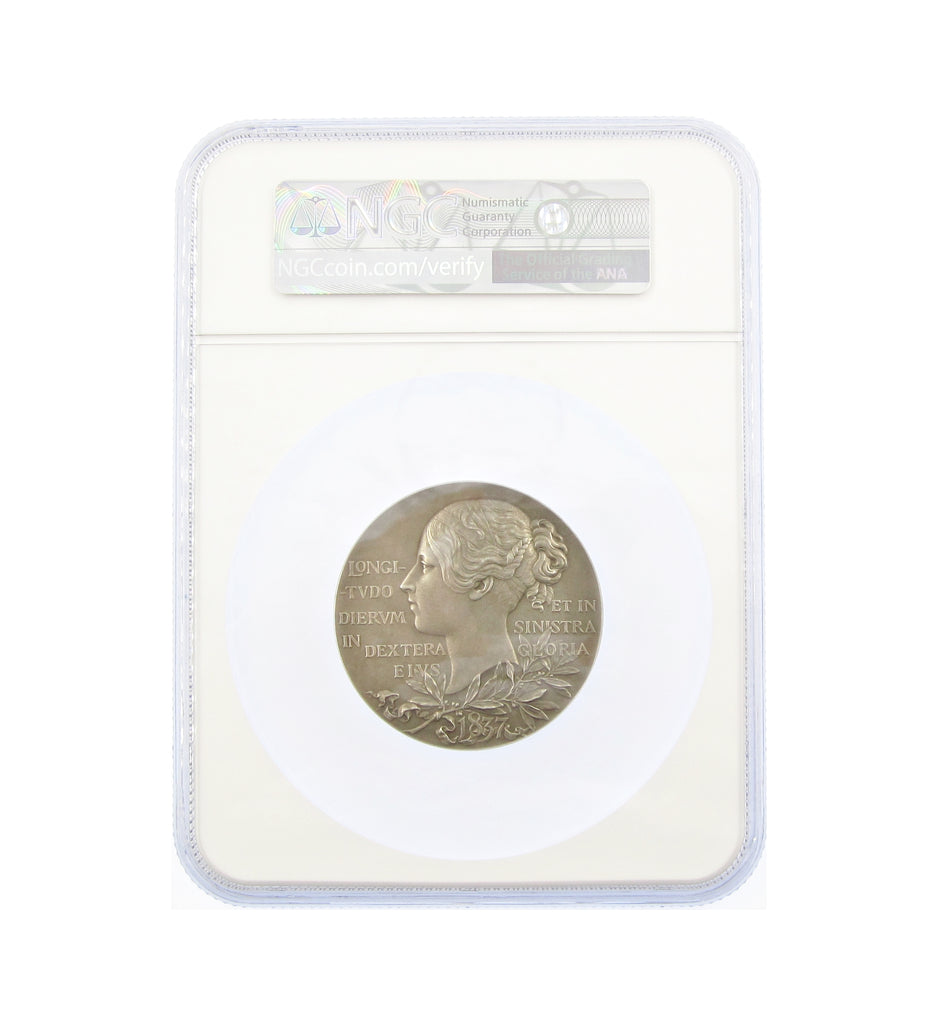 1897 Victoria Diamond Jubilee 56mm Silver Medal - NGC MS62 – Coopers Coins