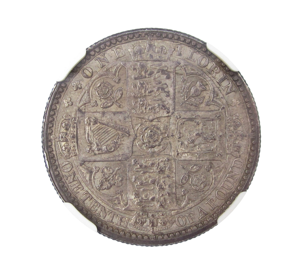 Victoria 1849 Godless Florin - NGC AU58 – Coopers Coins